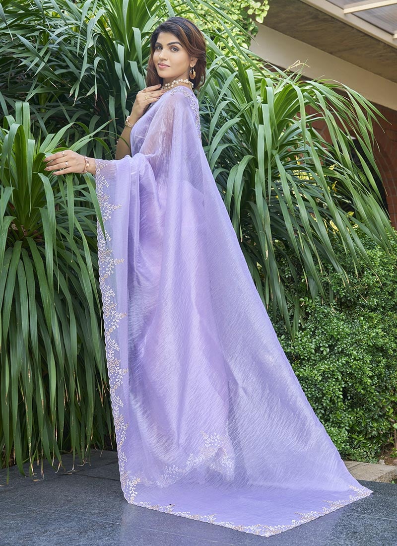 Buy Lavender sarees online | Lavender sarees styles | Online Lavender ...