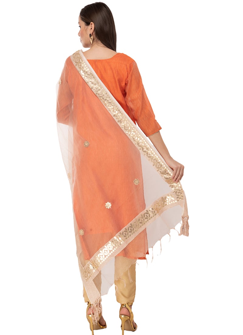 Buy Light Golden Gotta Patti Work Dupatta After Six Wear Online at Best ...
