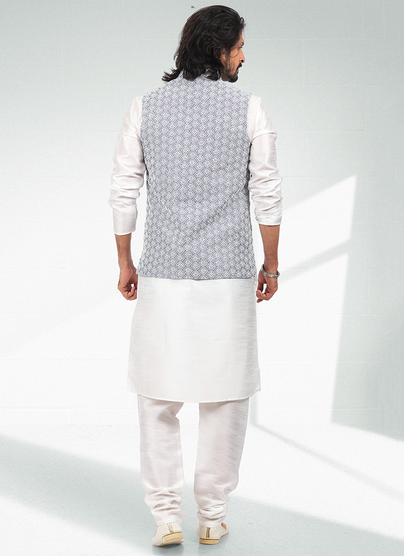 Buy Purple Color Kurta Pyjamas Online | Designer Purple Kurta Pyjamas