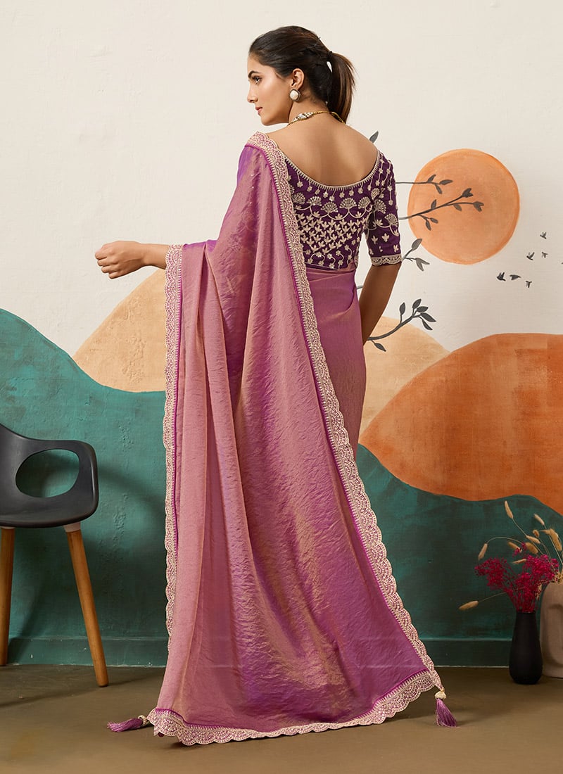Buy Latest Purple Sarees Online For Women - Cbazaar