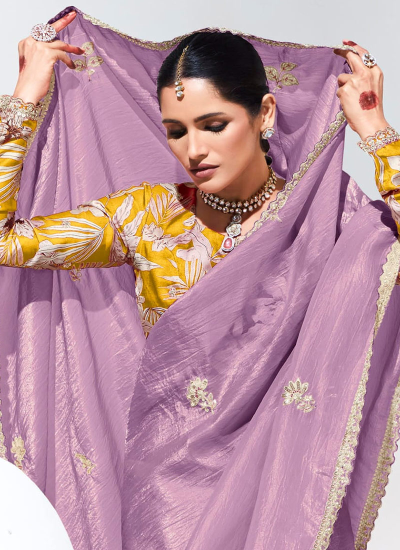 Buy Lavender sarees online | Lavender sarees styles | Online Lavender ...