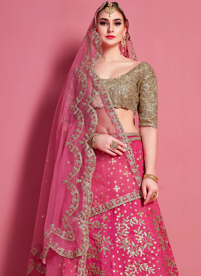 Shop Magenta Art Silk Designer A Line Lehenga Party Wear Online at Best ...