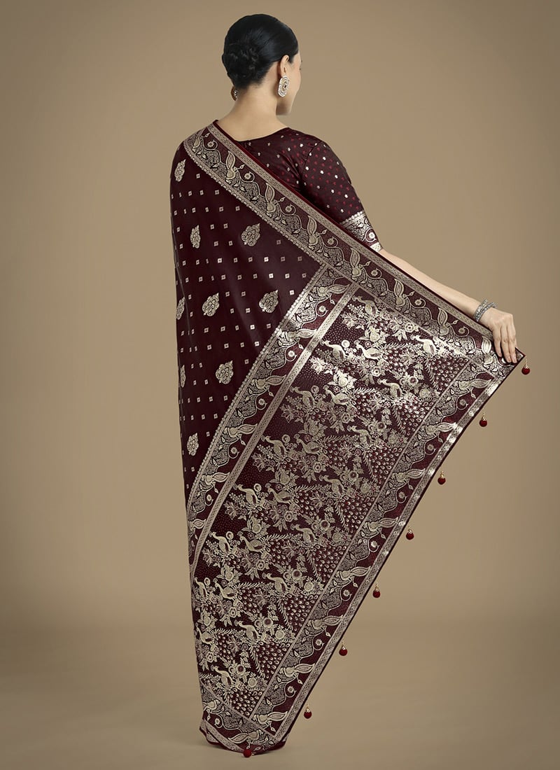 Maroon Saree | Buy Maroon Sarees Online Shopping - Cbazaar