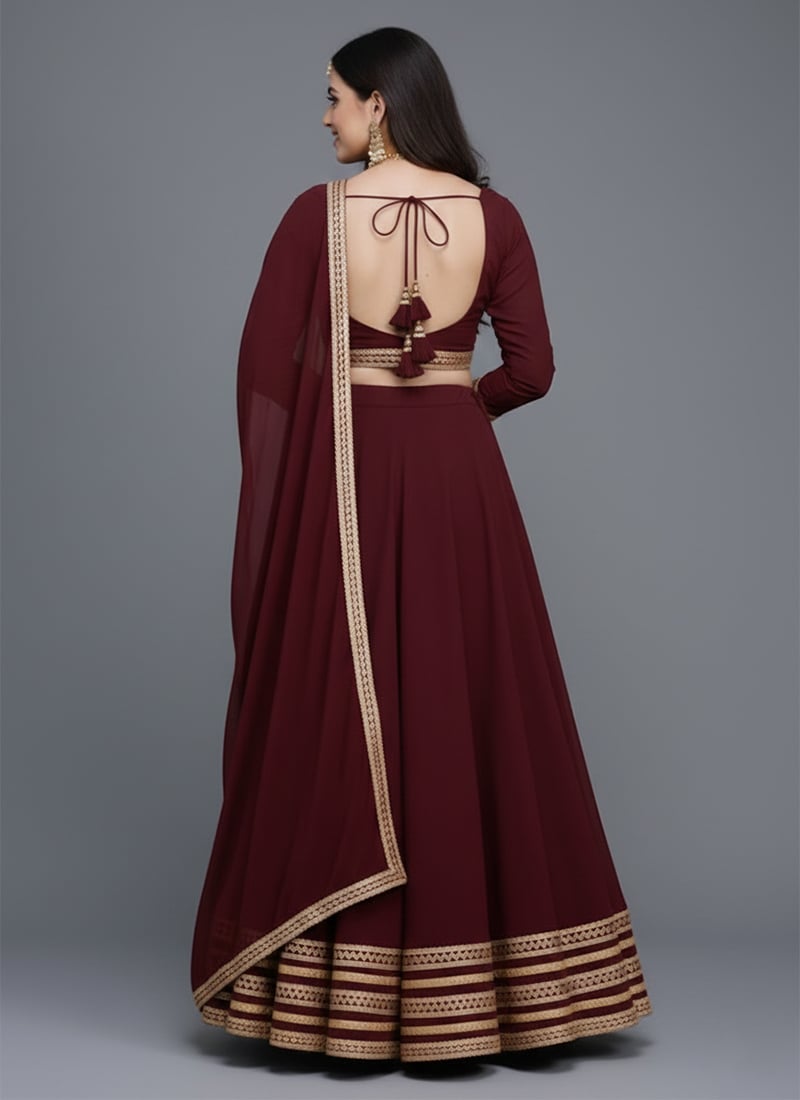Shop Latest Maroon Lehengas For Women Attractive Outfits