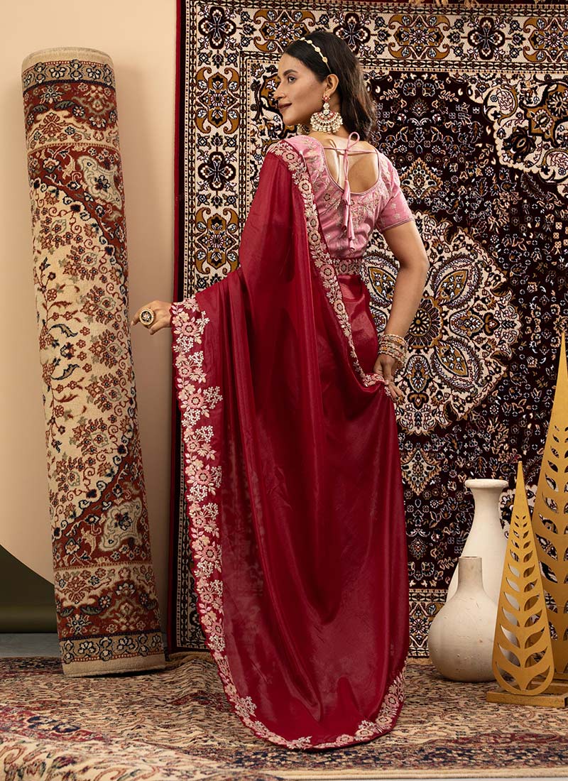 Maroon Saree | Buy Maroon Sarees Online Shopping - Cbazaar