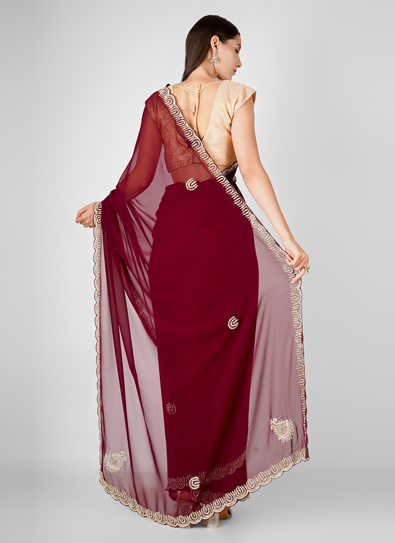 Maroon Saree | Buy Maroon Sarees Online Shopping - Cbazaar