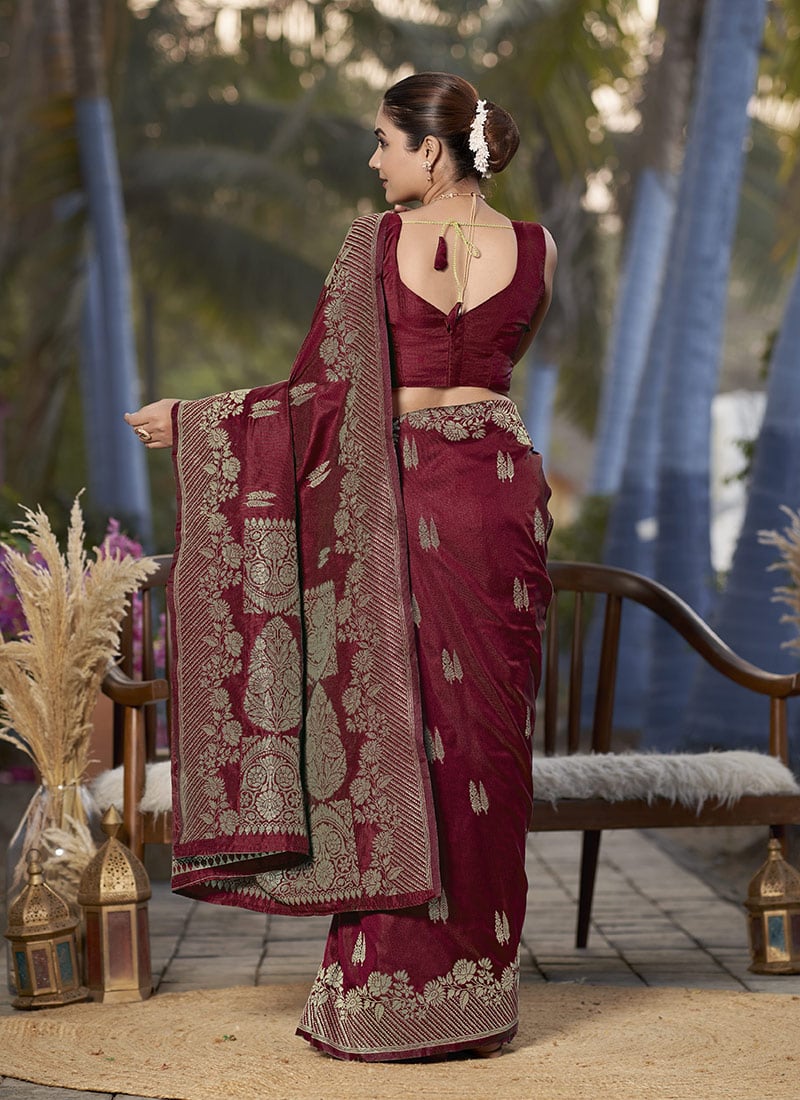 Maroon Saree | Buy Maroon Sarees Online Shopping - Cbazaar