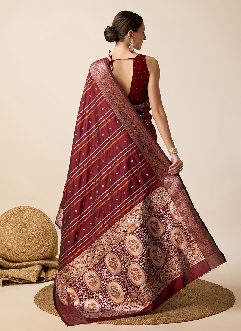 Maroon Saree | Buy Maroon Sarees Online Shopping - Cbazaar