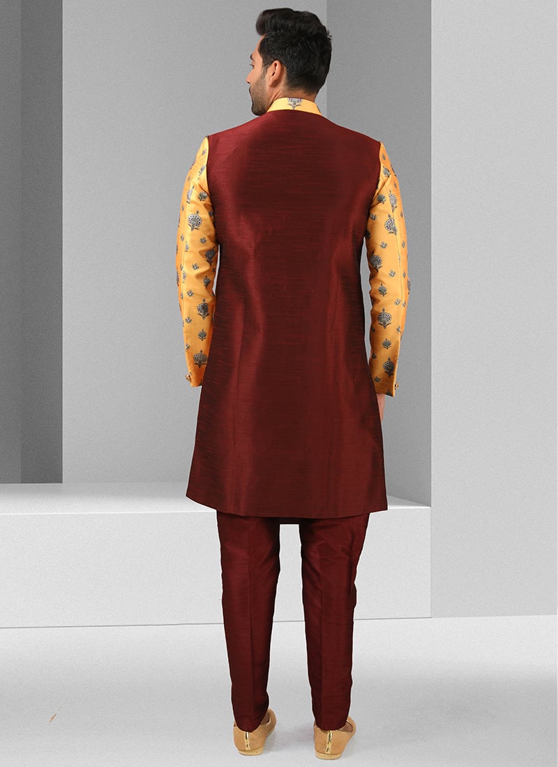 Buy Maroon Sherwanis Online Designer Men's Wear at Cbazaar