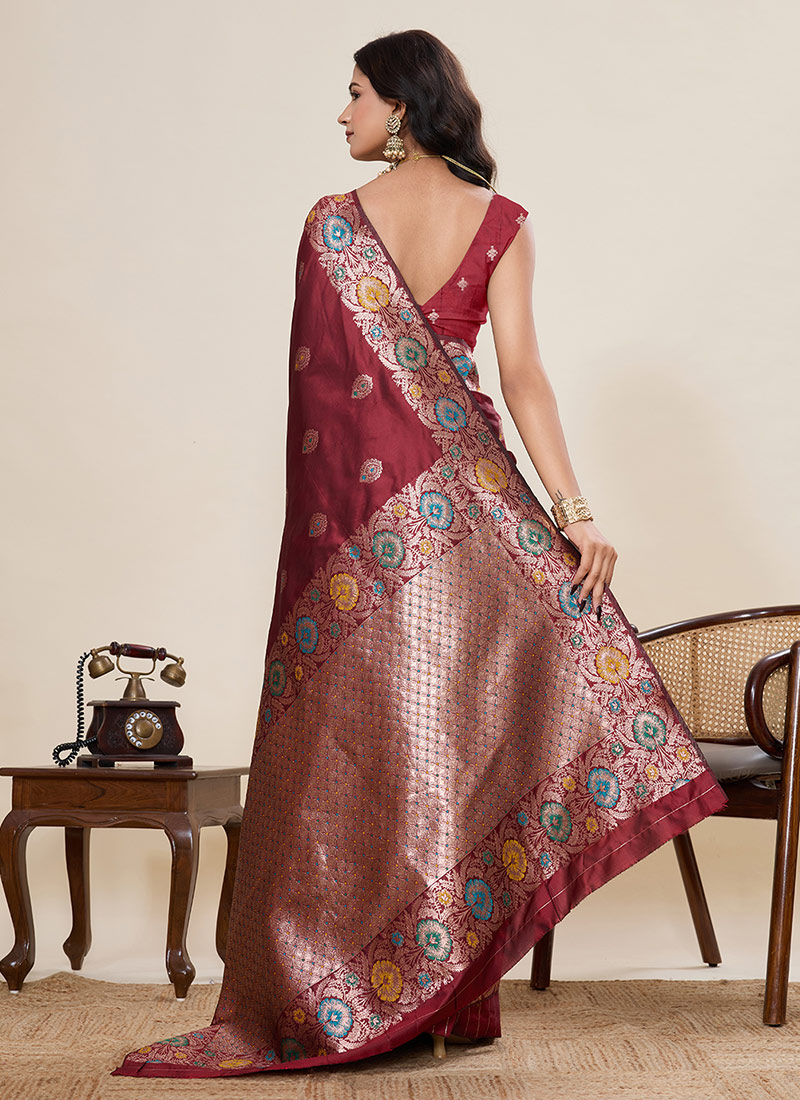 Maroon Saree | Buy Maroon Sarees Online Shopping - Cbazaar