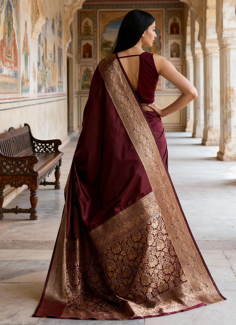 Maroon Saree | Buy Maroon Sarees Online Shopping - Cbazaar
