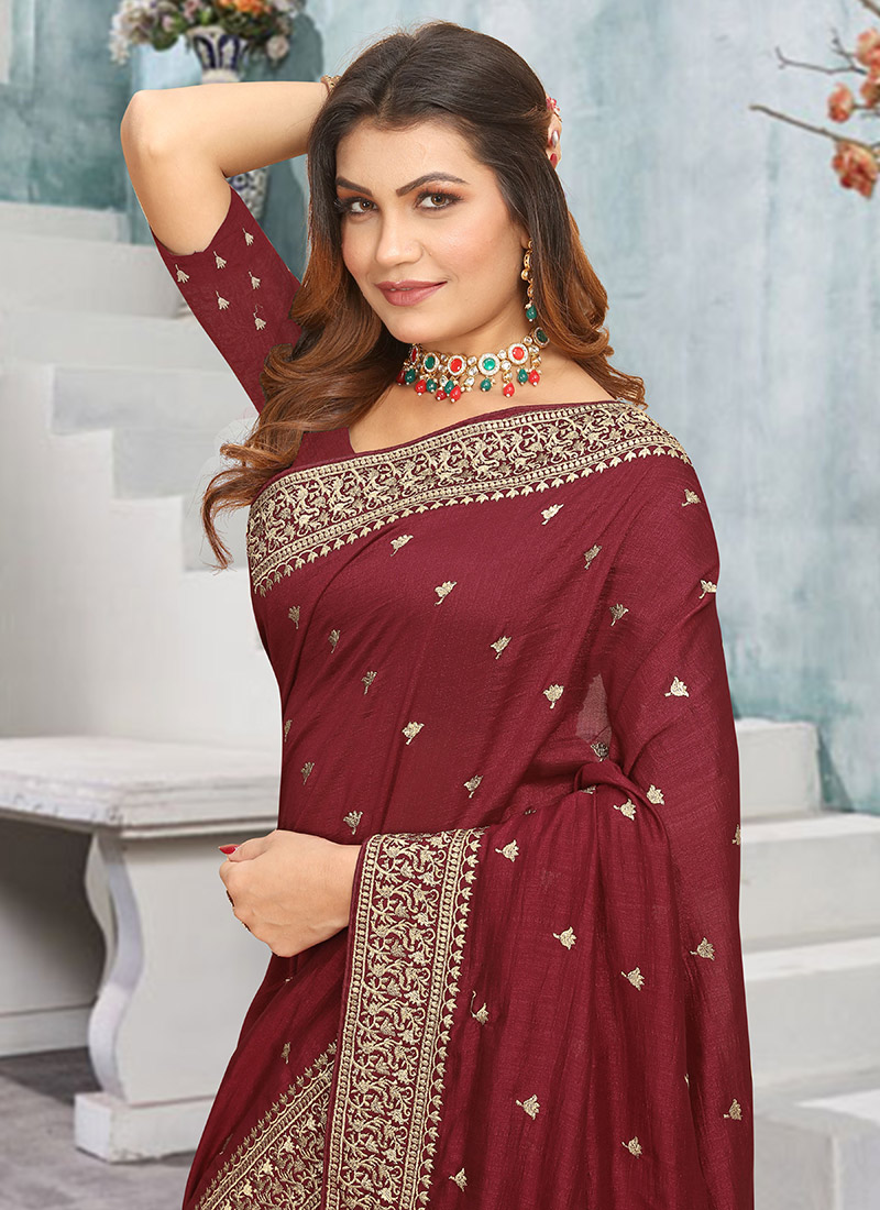 Maroon Saree | Buy Maroon Sarees Online Shopping - Cbazaar
