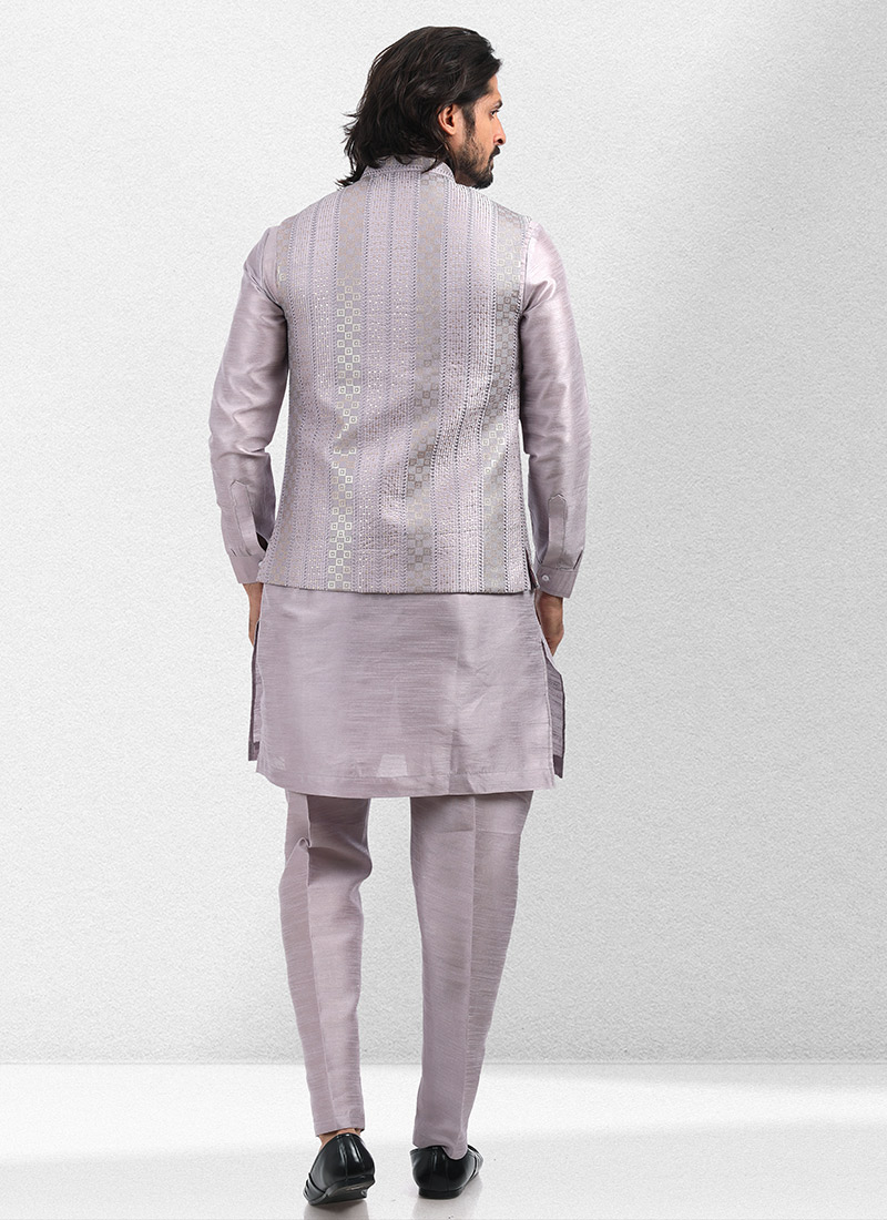 Buy Purple Color Kurta Pyjamas Online | Designer Purple Kurta Pyjamas