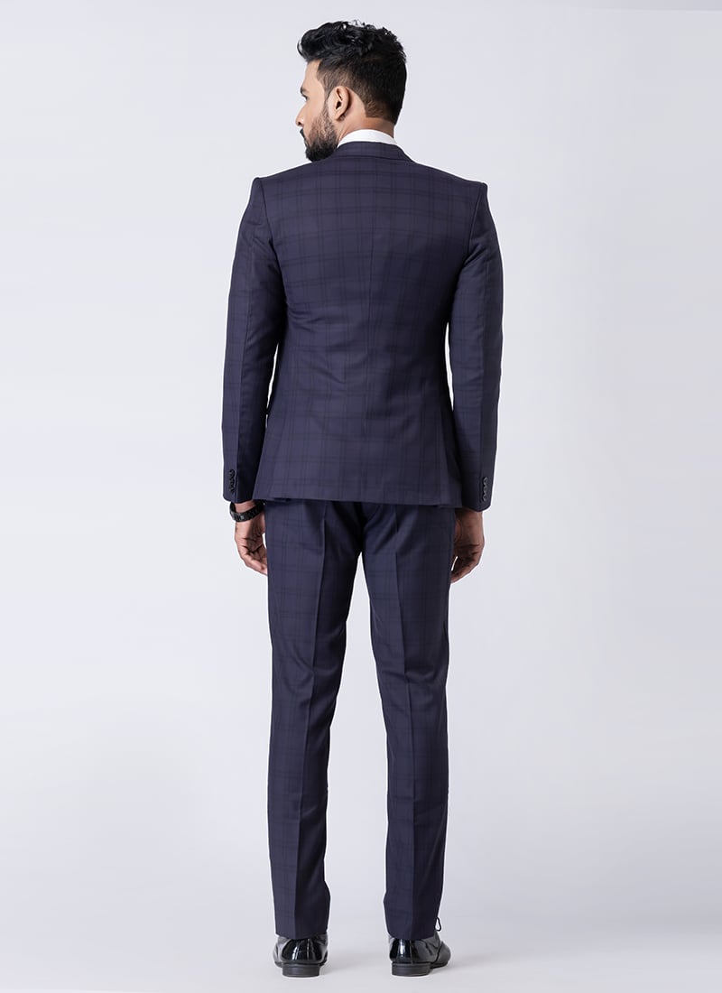 Shop Navy Blue Men Suit Wedding Wear in India - Cbazaar
