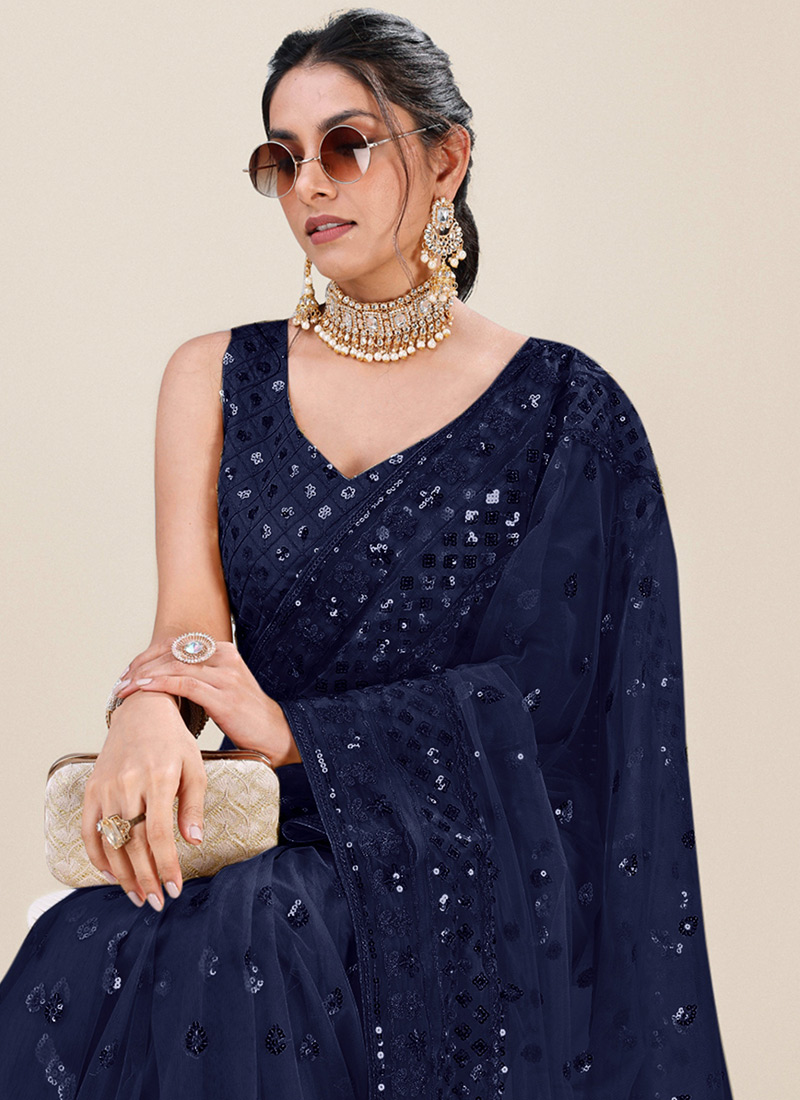 Buy Latest Blue Sarees Online Shopping At Cbazaar