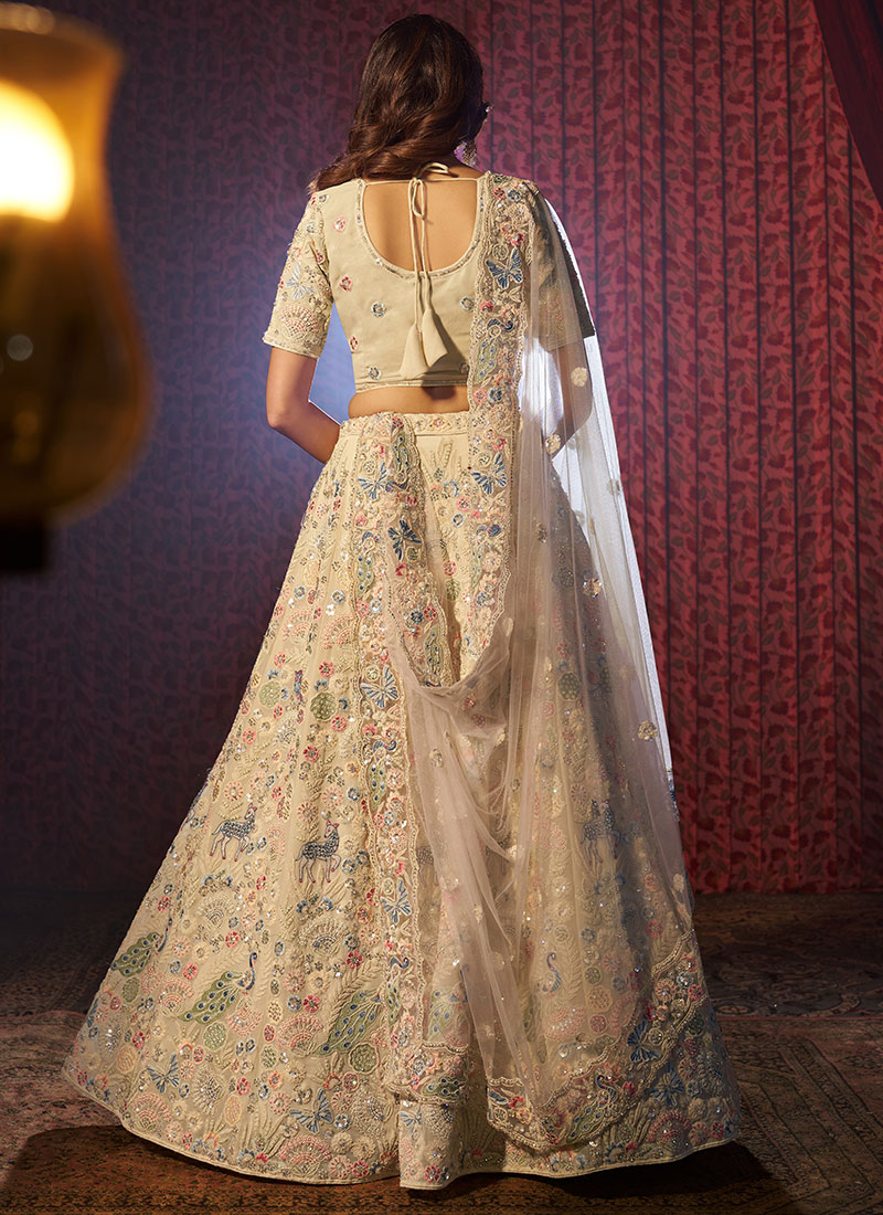 Shop Off White Georgette Zari And Embroidered Thread Zarkan Dori Hand ...