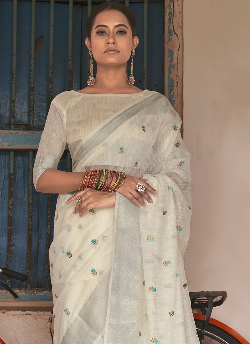 Purchase Linen sarees online | Linen saree styles online | Online Linen ...