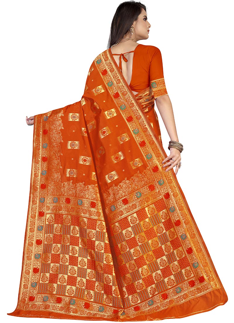 Buy Orange Sarees Online | Orange Sarees Styles | Online Orange Sarees