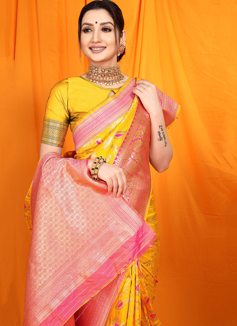 Shop Yellow Sarees Online | Purchase Yellow Sarees Online