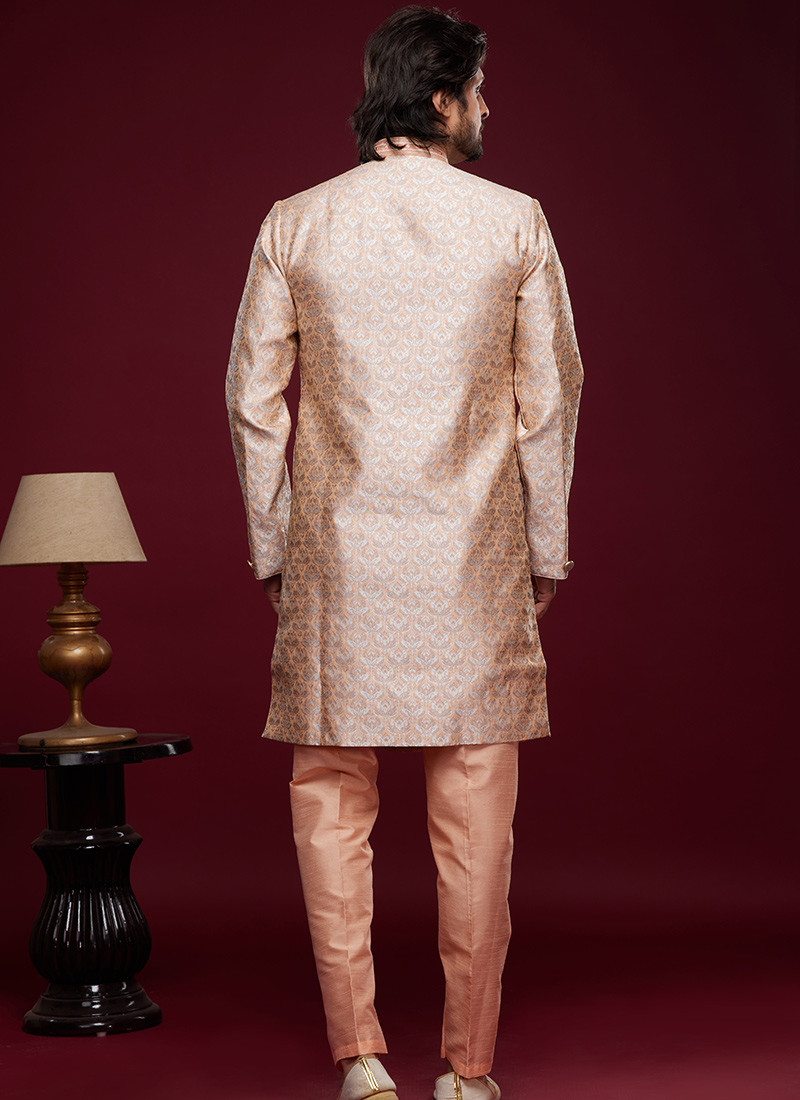 Buy Peach Color Sherwanis | Online Peach Colour Sherwanis | Designer ...
