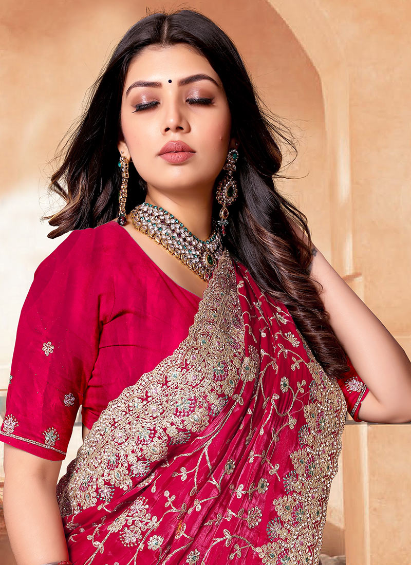 Latest Pink Sarees Designs For Women | Pink Wedding Sarees