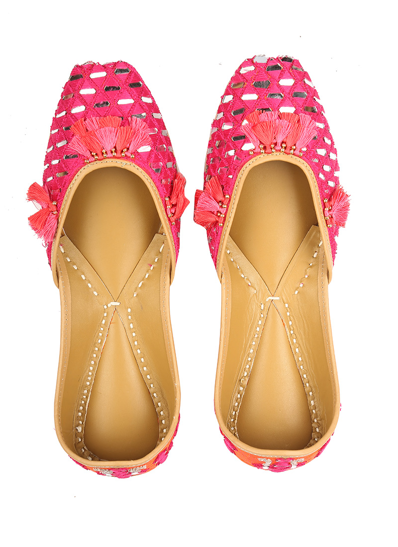 Shop Pink Faux Leather Juti Online at Best Price | Cbazaar
