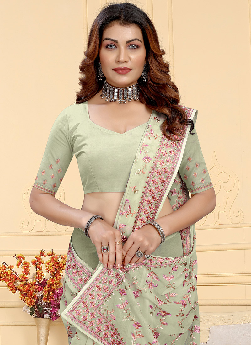 Buy Trendy Green India Sarees Online at Cbazaar