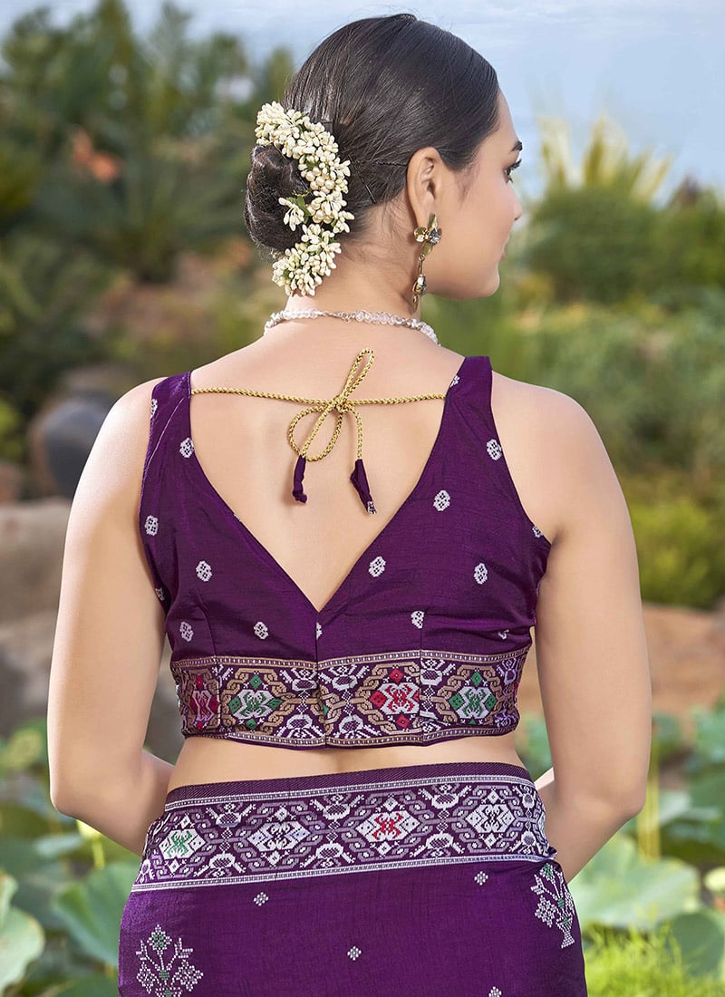Buy Latest Purple Sarees Online For Women - Cbazaar