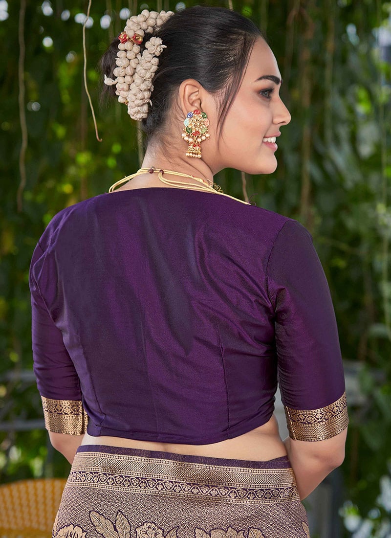 Buy Latest Purple Sarees Online For Women - Cbazaar