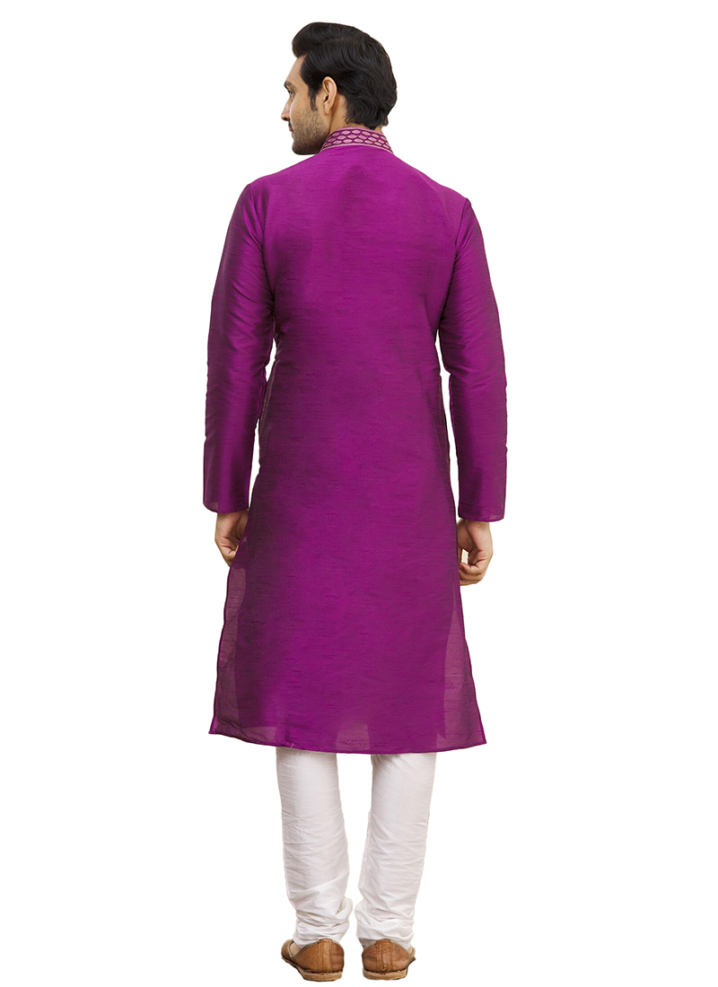 Buy Purple Color Kurta Pyjamas Online | Designer Purple Kurta Pyjamas