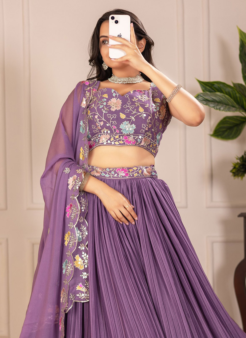 Buy Purple Color Lehenga Choli Collections Online -Cbazaar