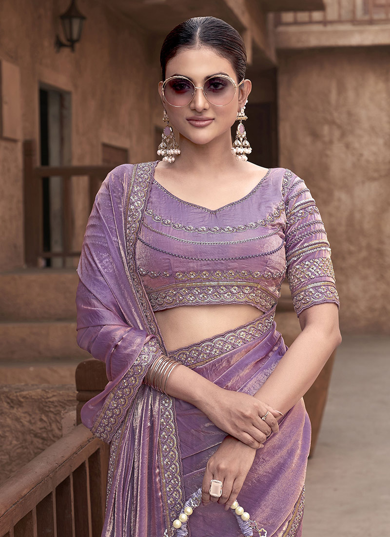 Buy Latest Purple Sarees Online For Women - Cbazaar