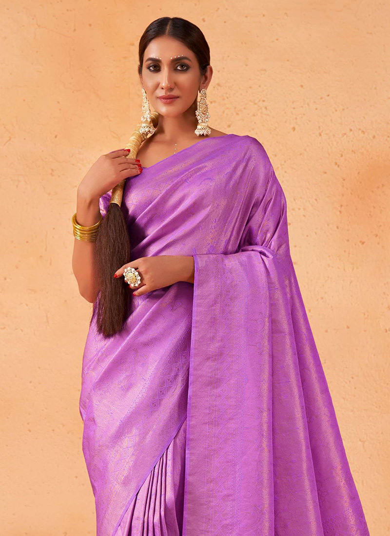 Buy Latest Purple Sarees Online For Women - Cbazaar