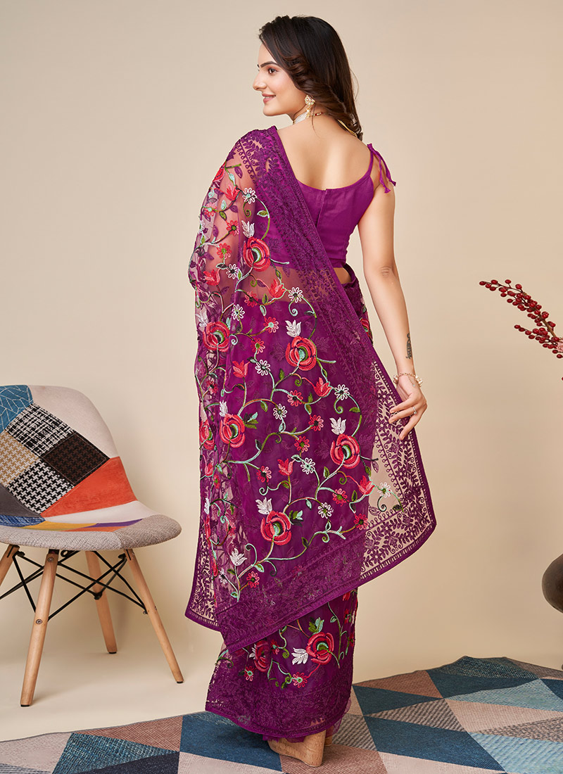 Buy Latest Purple Sarees Online For Women - Cbazaar