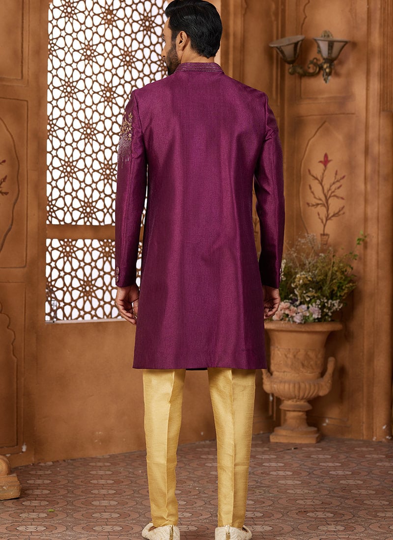 Purple Sherwanis For Men Online Trendy Outfits at Cbazaar