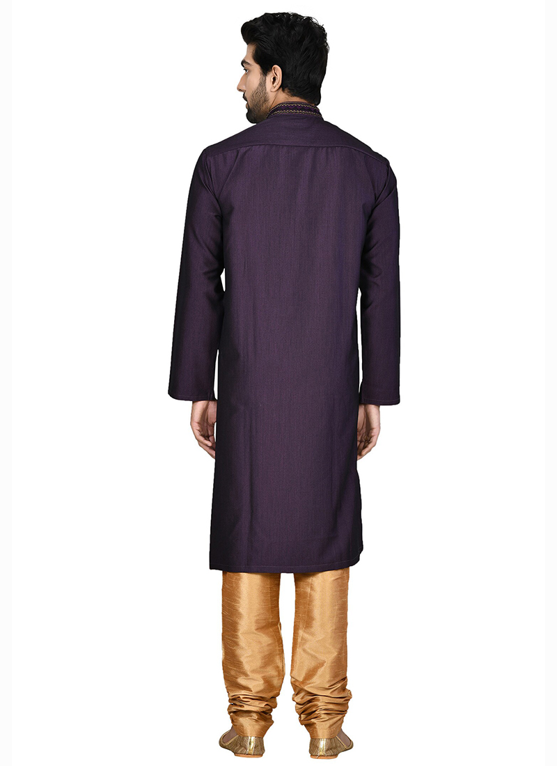 Buy Purple Color Kurta Pyjamas Online | Designer Purple Kurta Pyjamas