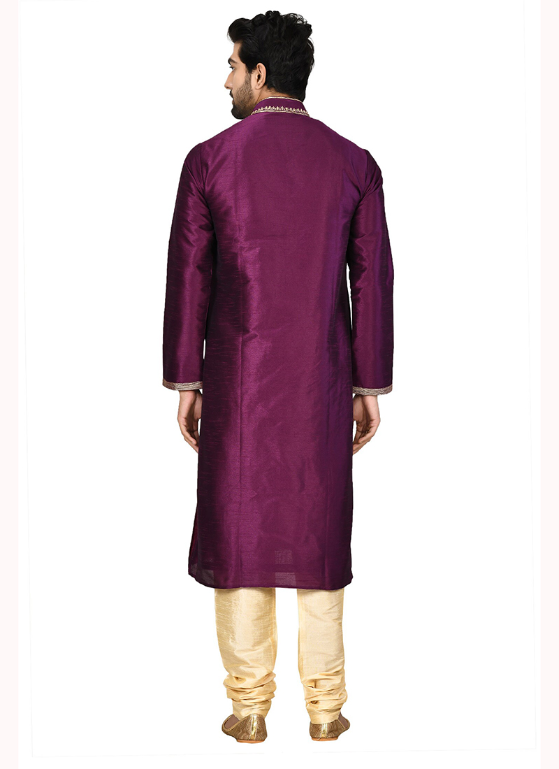 Buy Purple Color Kurta Pyjamas Online | Designer Purple Kurta Pyjamas