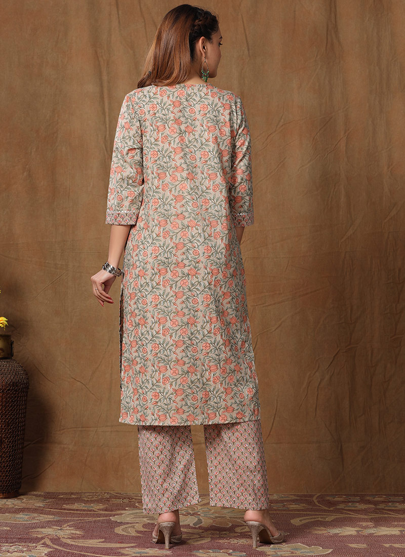 Buy Radiant Floral Print Cotton Straight Pant Set After Six Wear Online ...