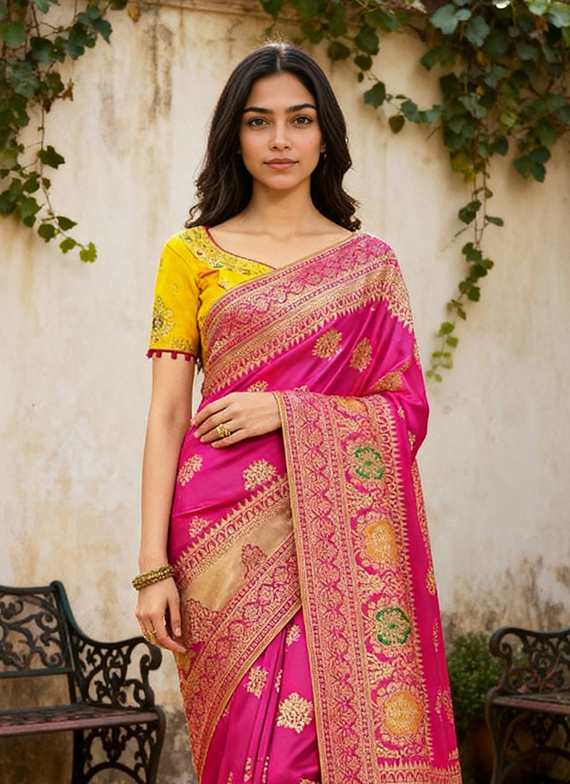 Latest Pink Sarees Designs For Women | Pink Wedding Sarees