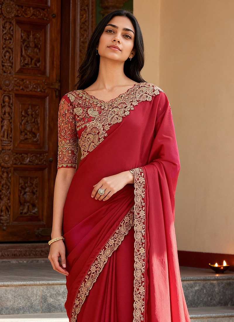 Buy Latest Red Sarees Designs Online Shopping