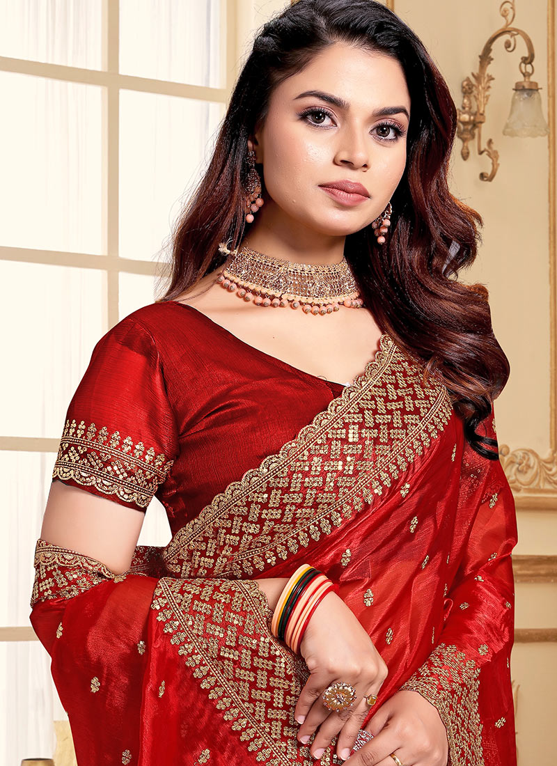 Buy Latest Red Sarees Designs Online Shopping