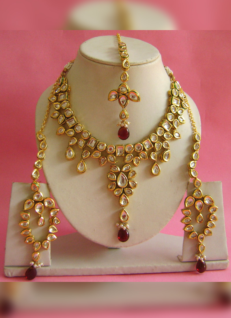 Buy Indian Ethnic Clothing - karva chauth Christmas Red Jewellery Neck ...