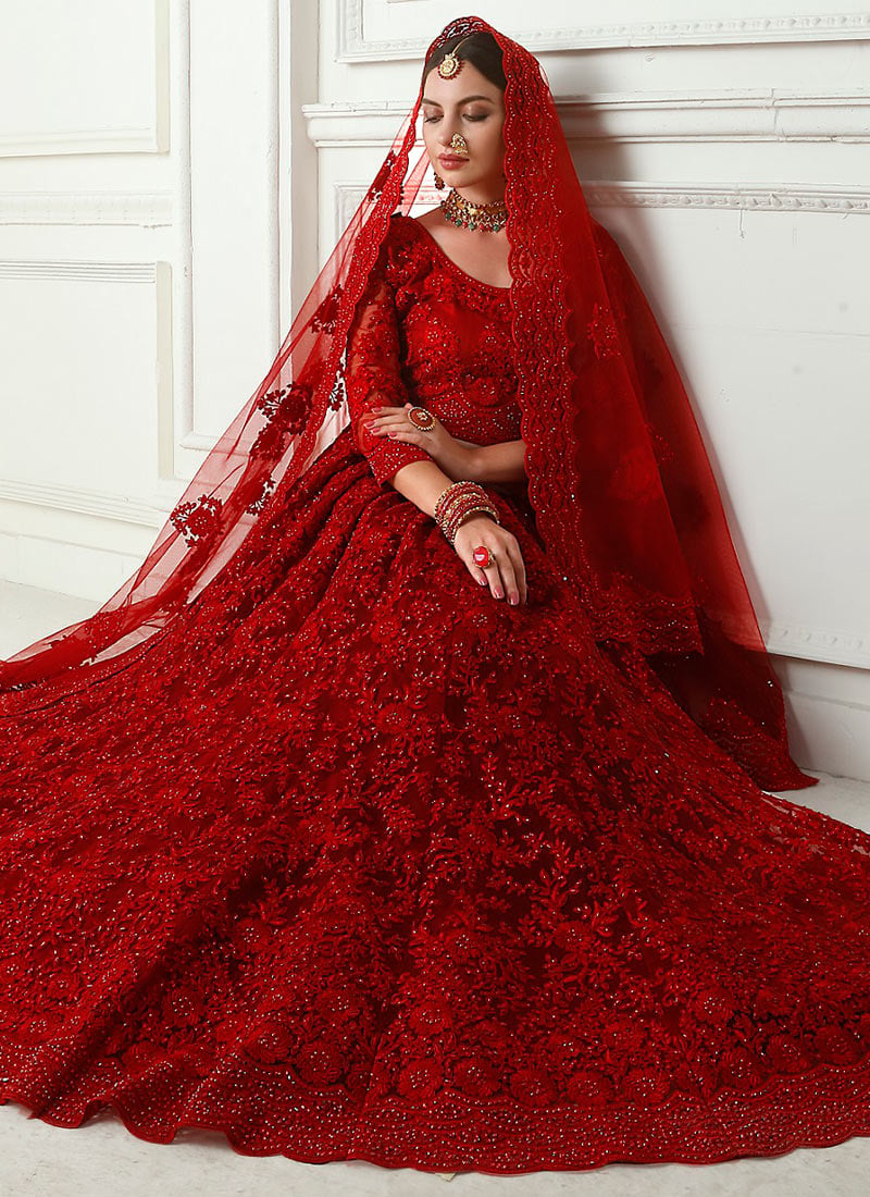 Buy Latest Red Lehenga Dress Designs Online - Cbazaar