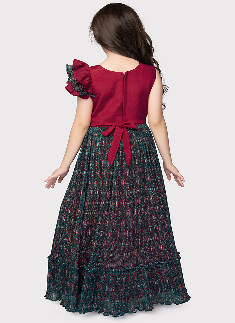 Buy Indian Ethnic Clothing - Polyester kids Kids Girls Indo Western