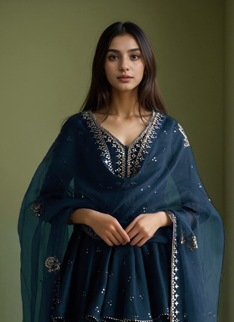 Buy Designer Lehenga With Long Top Choli Online
