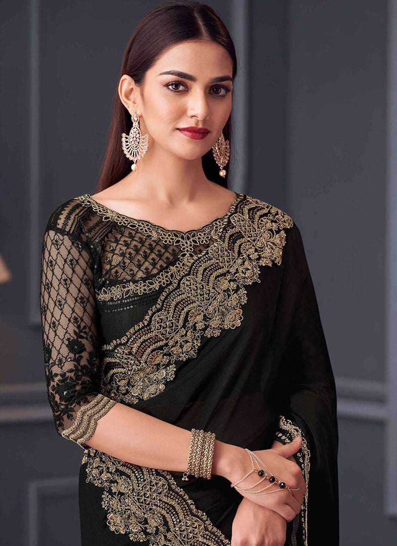 Black Sarees: Latest Black Sarees Designs For Women