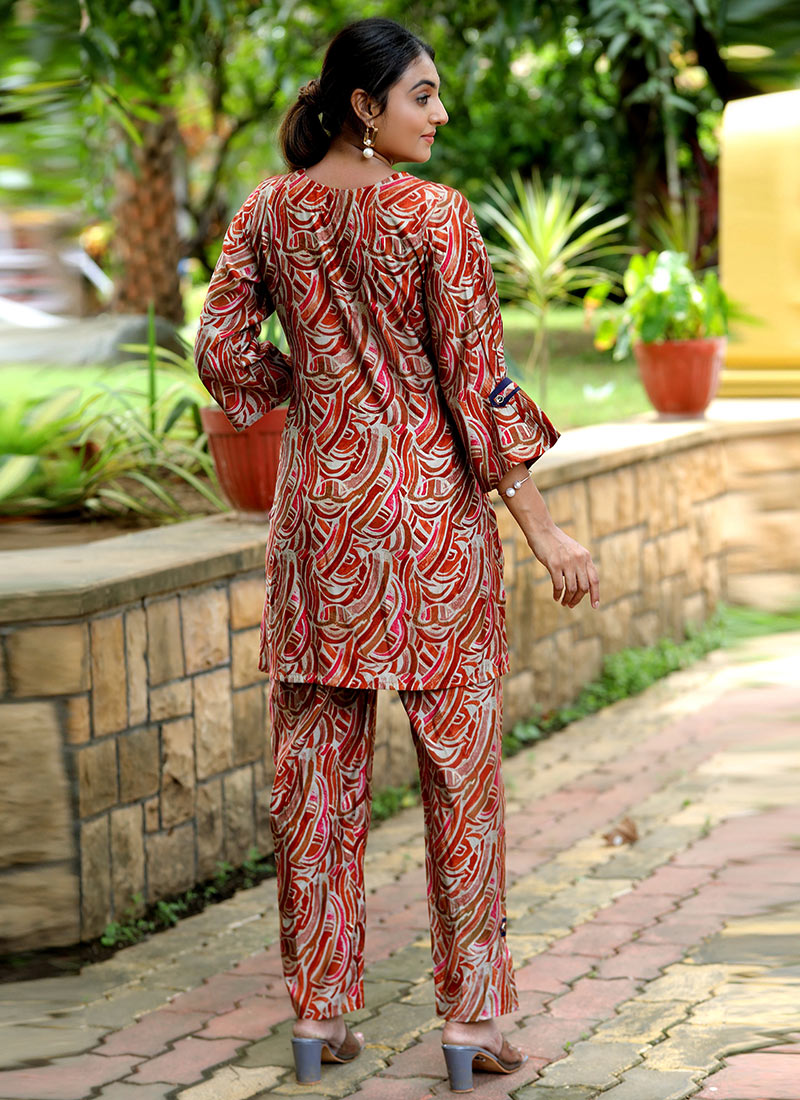 Buy Indian Ethnic Clothing - Formal Wear Rust Indo Western