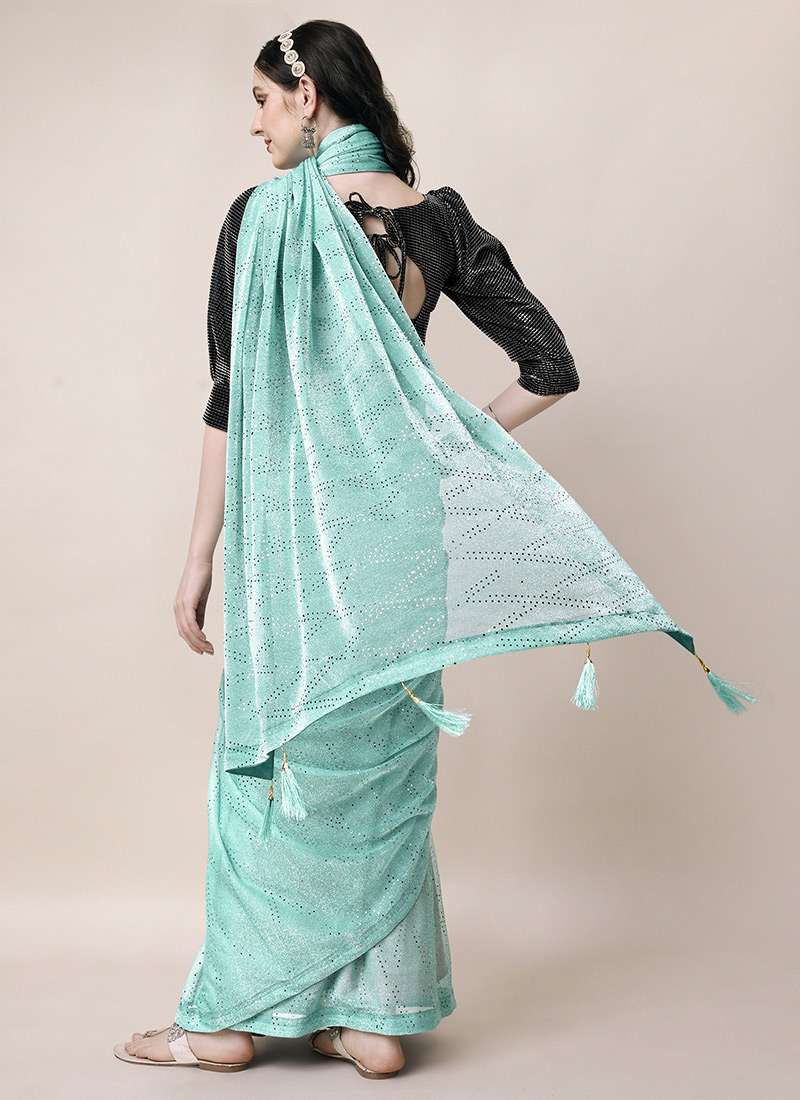 Shop Turquoise Color Sarees Online Shopping - Cbazaar