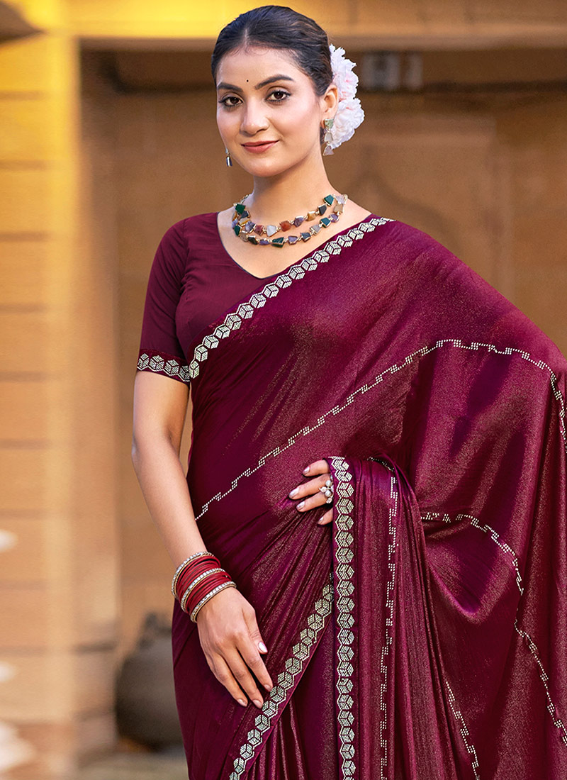 Maroon Saree | Buy Maroon Sarees Online Shopping - Cbazaar