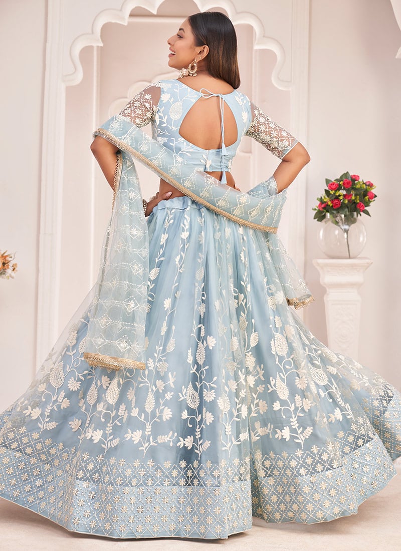 Latest Blue Lehenga Choli Designs For Women Online -Cbazaar